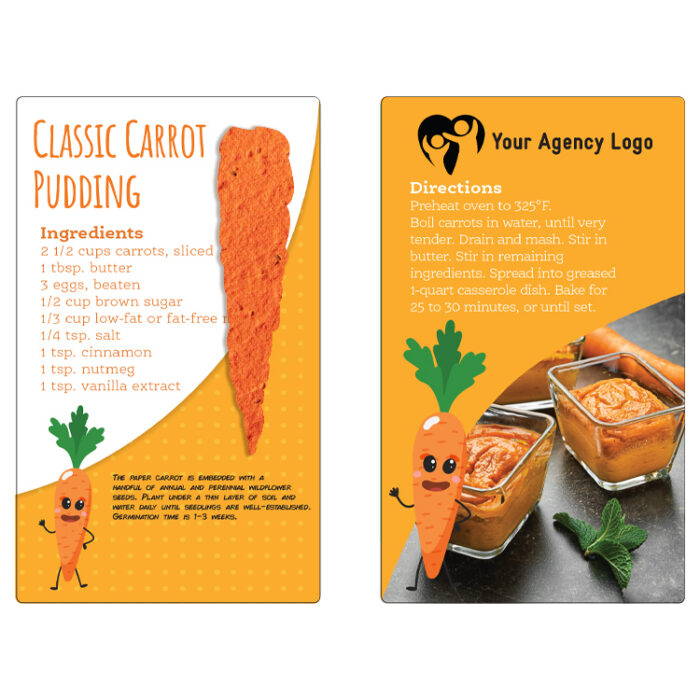 Carrot Paper Seed Recipe Card: Classic Carrot Pudding - HealthyStart ...